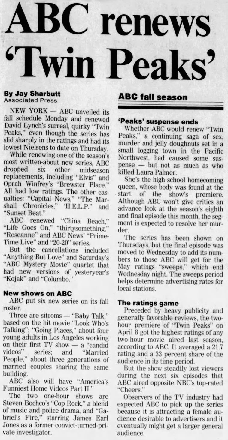 Twin Peaks in TV Guide From May 19, 1990 | TWIN PEAKS BLOG